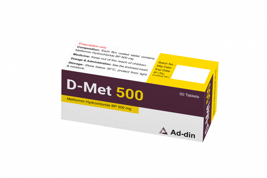 D-Met 500 Tablet – Ad-din Pharmaceuticals Limited